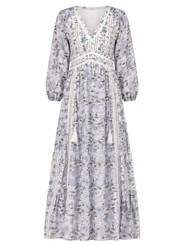 ROSE & NANCY Farrah Printed Maxi Dress - Blue