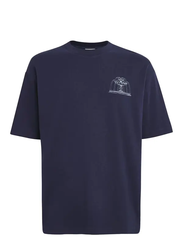 Drole De Monsieur Cotton Fountain T-shirt - Navy