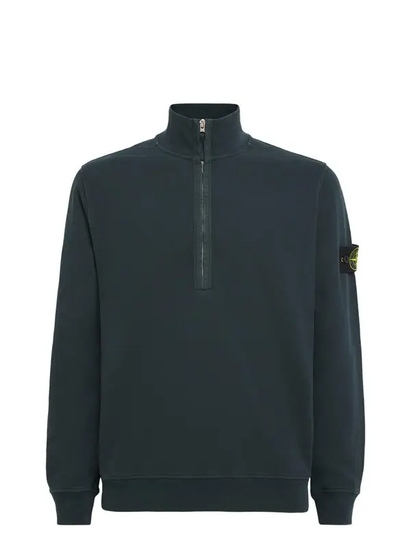 Stone Island Organic Cotton Half-zip Sweatshirt - Green