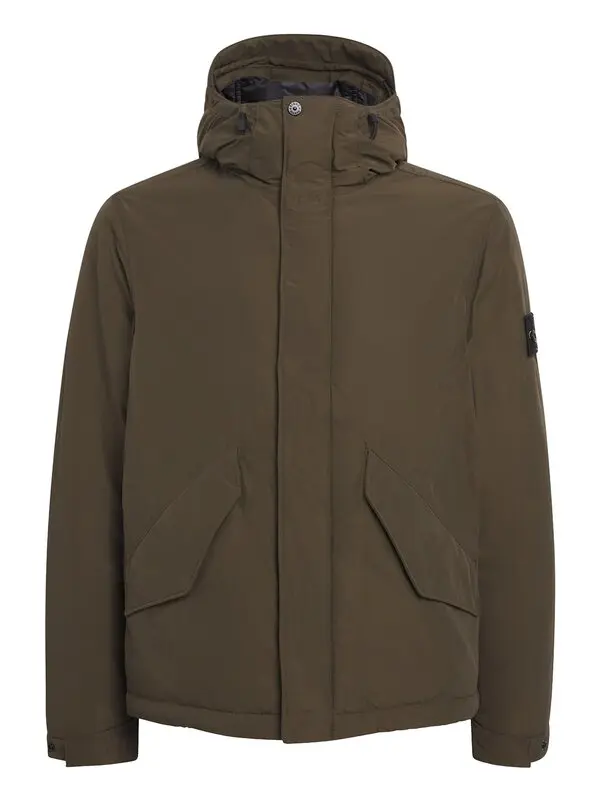 Stone Island Down Micro Twill Short Parka - Black