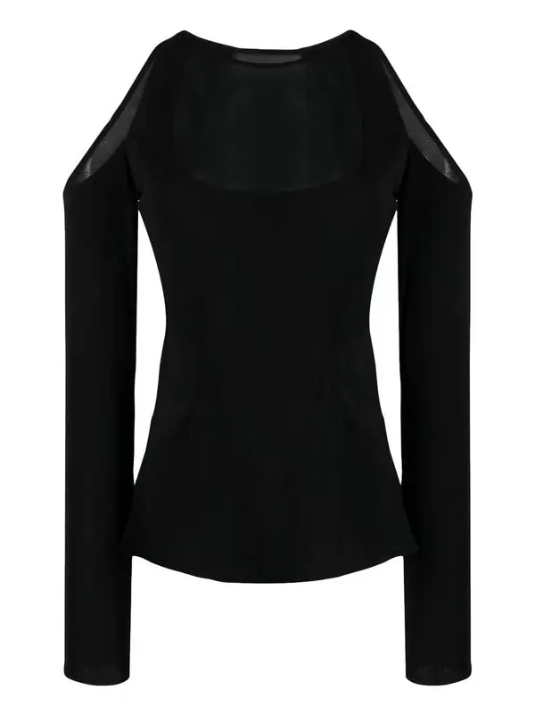 TOM FORD Semi-sheer Long-sleeve Top - Black