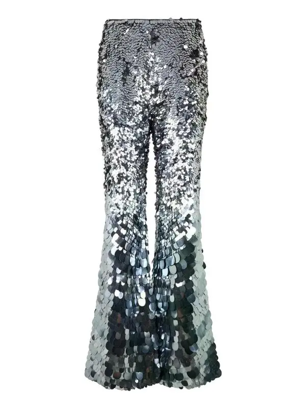 Alberta Ferretti Sequin Embellished Flared Trousers - Silver