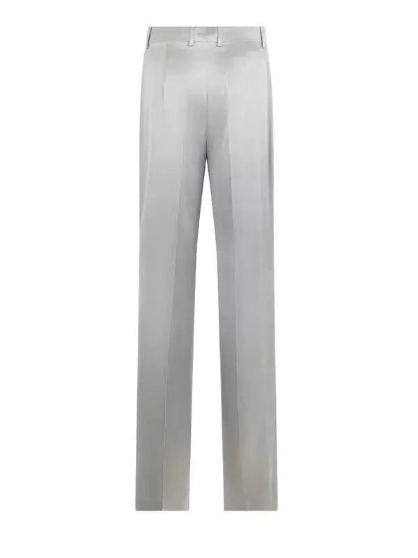 Alberta Ferretti Slim-fit Silk Trousers - Grey
