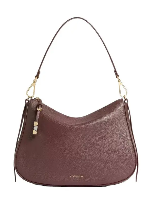 COCCINELLE Nory Grained Leather Shoulder Bag - Brown