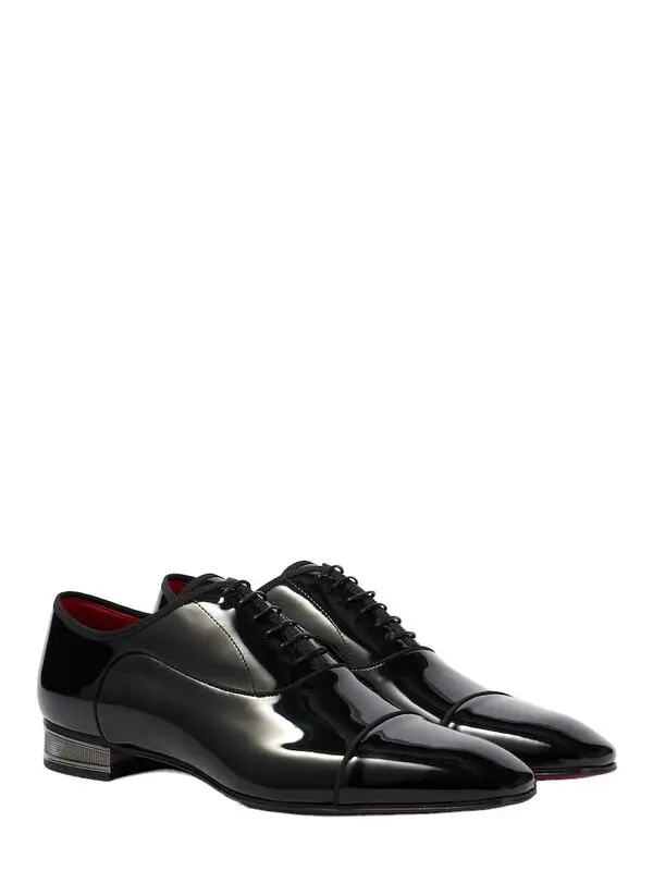 CHRISTIAN LOUBOUTIN Greggo Galvin Patent Leather Oxford Shoes - Black