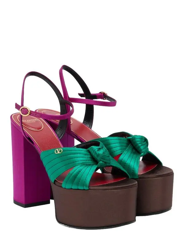 Valentino Garavani Crasher Satin Platform Sandals - Multicoloured