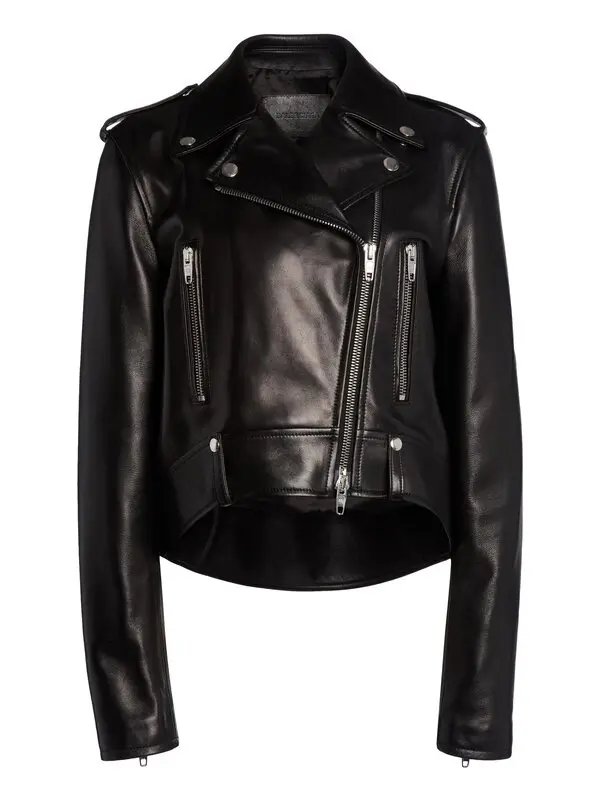 Balenciaga Leather Biker Jacket - Black
