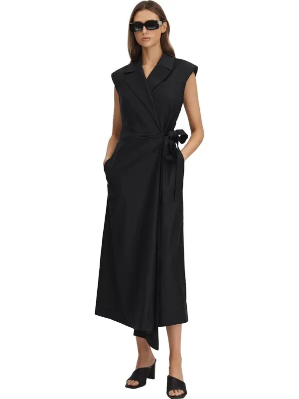 Anna Quan Wrap Front Maxi Dress - Black