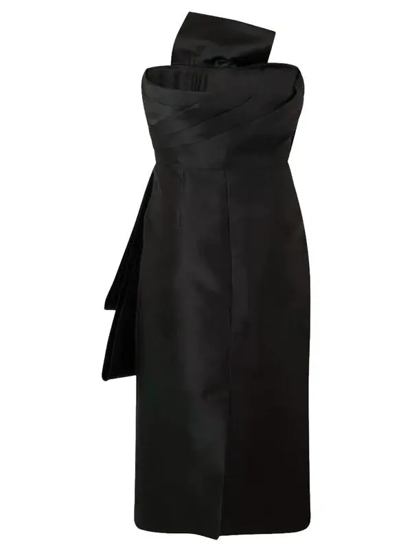 Alberta Ferretti One-shoulder Draped Midi Dress - Black
