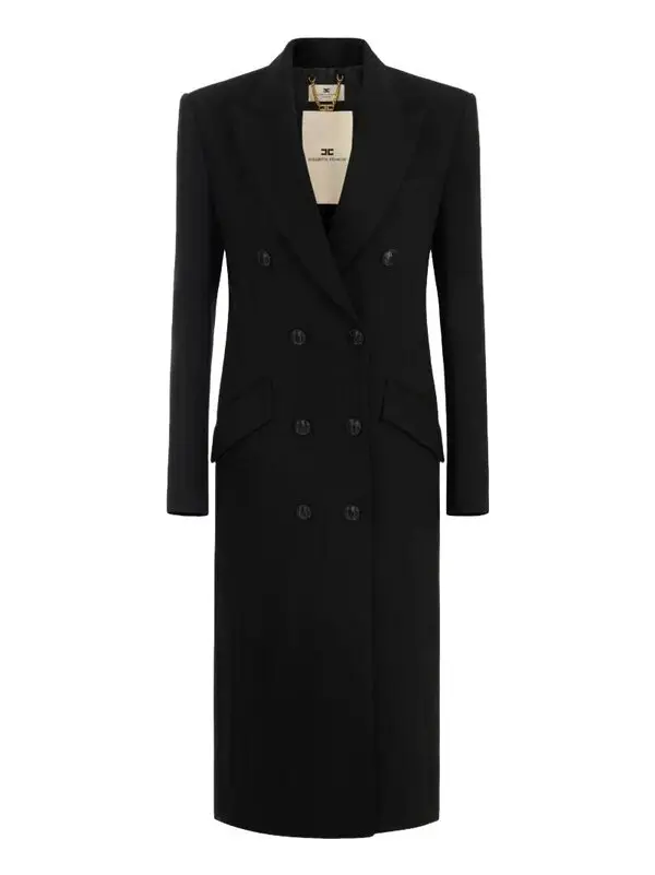 Elisabetta Franchi Double-breasted Crêpe Coat - Black