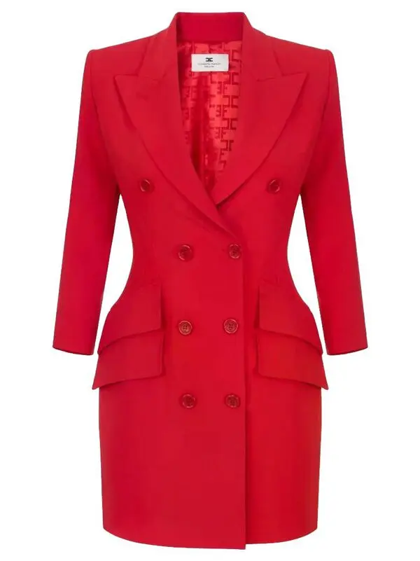 Elisabetta Franchi Coat Dress In Lightweight Crêpe Fabric - Red