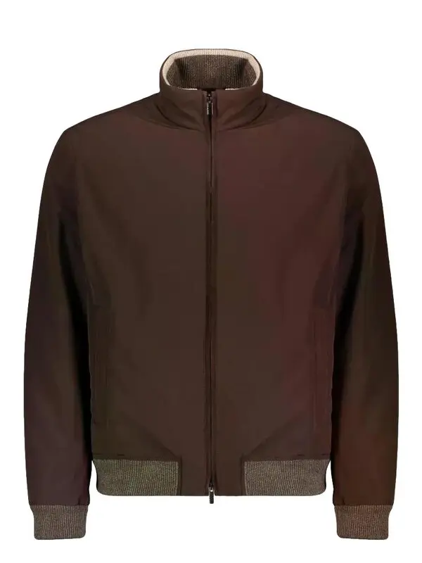Paul & Shark Zip-up High-neck Bomber Jacket - Brown