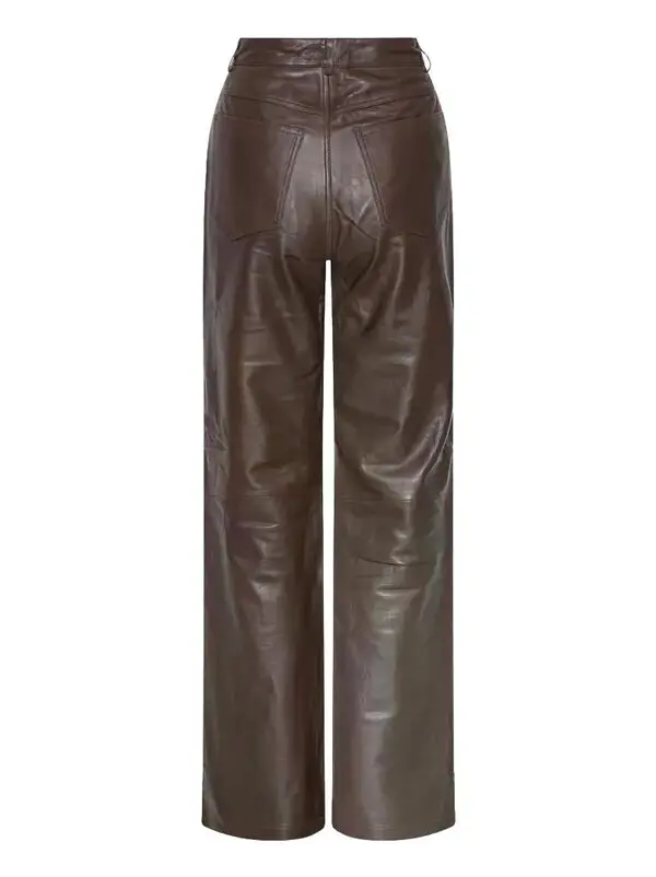 ROTATE BY BIRGER CHRISTENSEN High-waisted Straight-leg Trousers - Brown
