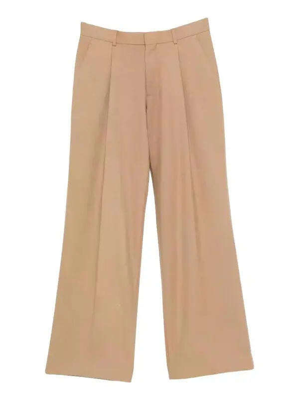 Sandro Pleated Wide-leg Trousers - Brown