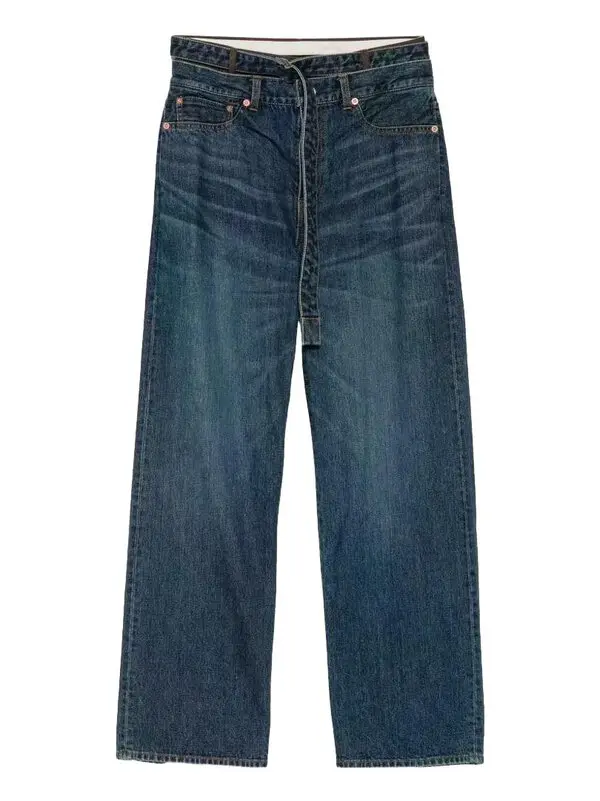 Sacai Layered Panel Jeans - Blue
