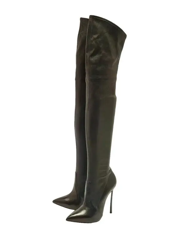 Casadei Blade Over-the-knee Stiletto Boots - Black