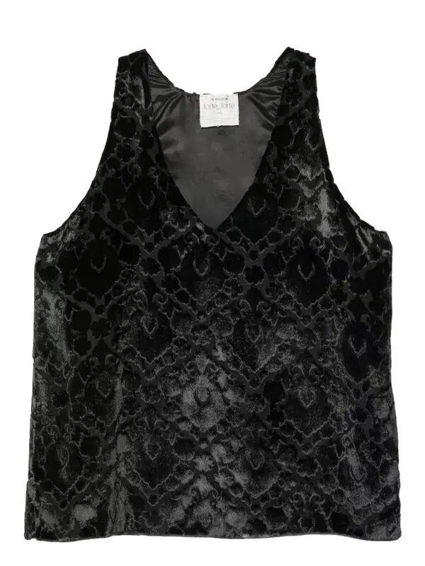 FORTE_FORTE Devoré-effect Sleeveless Top - Black