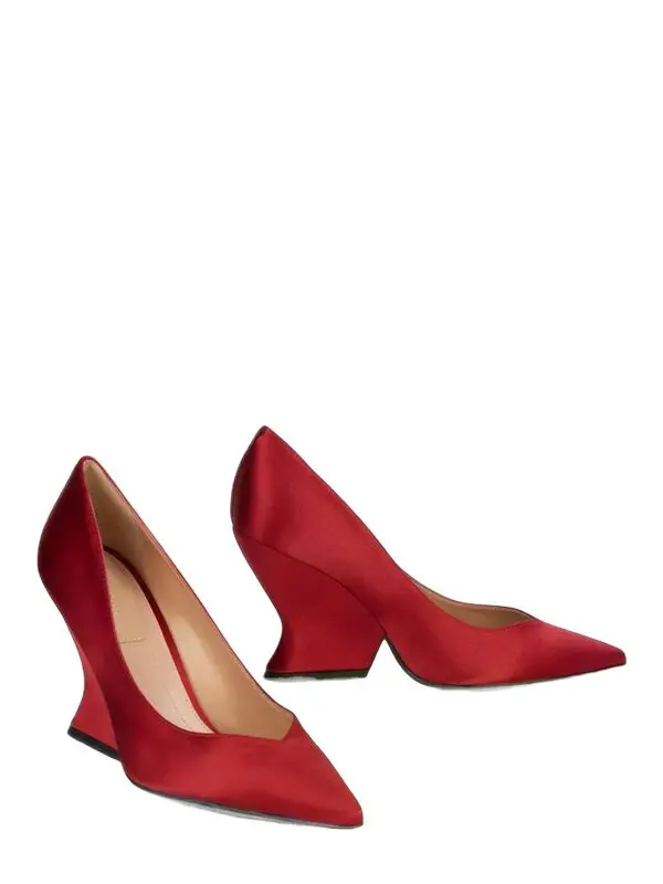 Alberta Ferretti Satin Pointed-toe Pumps - Red