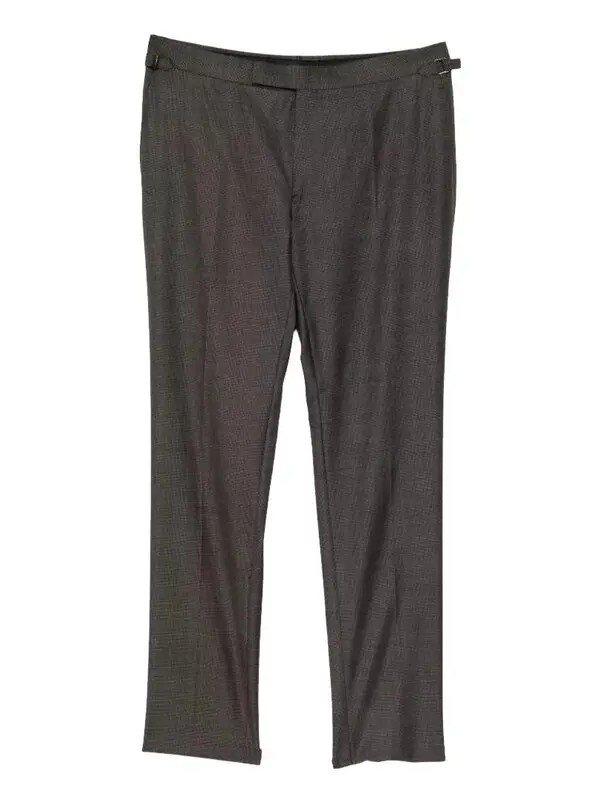 TOM FORD Check-pattern Tailored Trousers - Grey