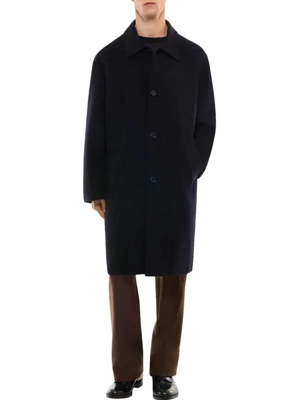 FURSAC Button-up Wool Overcoat - Blue