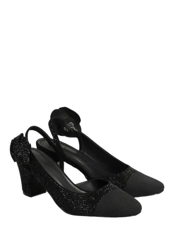 TWENTY FOURHAITCH Esea Crystal-embellished Floral-detail Pumps - Black