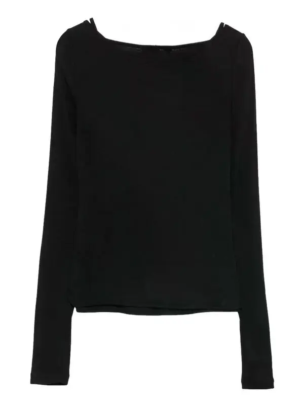 Eckhaus Latta Crewneck Long Sleeve T-shirt - Black