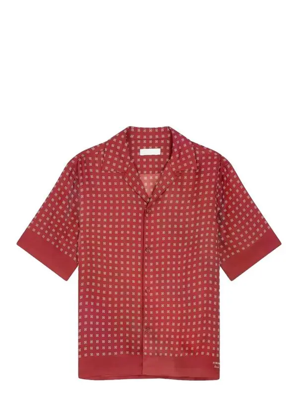 FURSAC Geometric-pattern Short-sleeve Shirt - Red