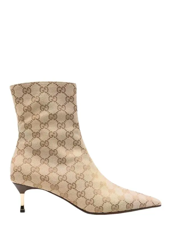 Gucci Bombshell Monogram Ankle Boots - Neutrals
