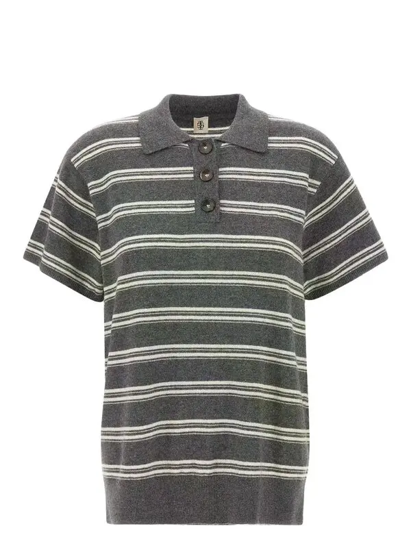 THE GARMENT Striped Polo Shirt - Grey