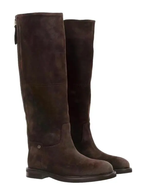 POEVE Dark Suede Boots - Brown