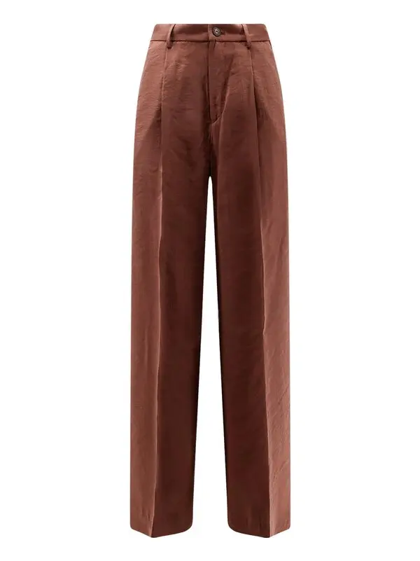 HEVO Torreveneri Wide-leg Trousers - Brown
