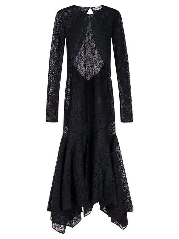 Attico Lace Midi Dress - Black