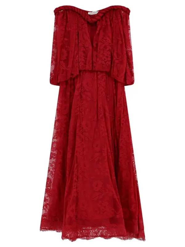 Zimmermann Luna Lace Maxi Dress - Red