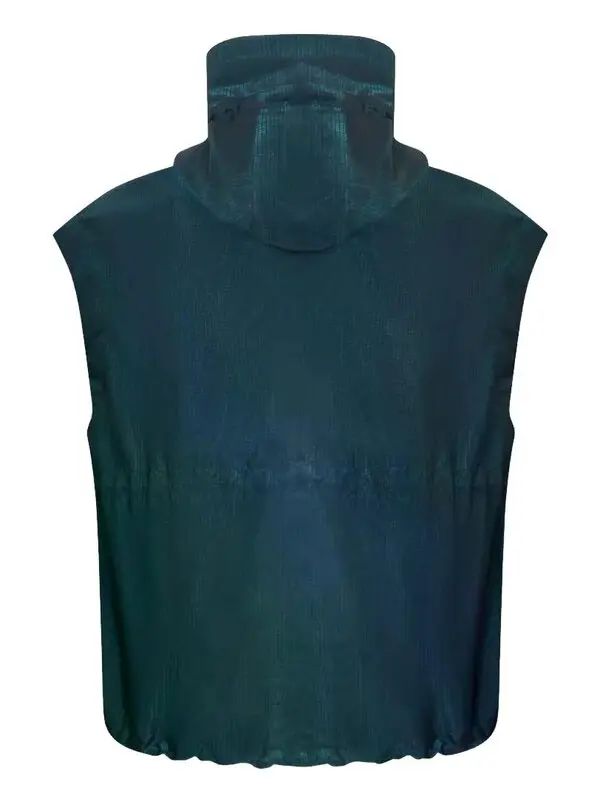 MOORER Blenda Hooded Grid-pattern Gilet - Blue
