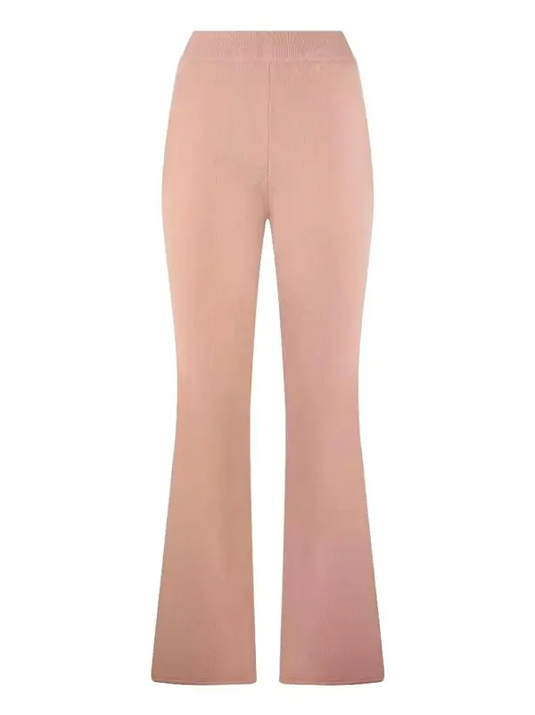 Alberta Ferretti Ribbed-waistband Trousers - Neutrals