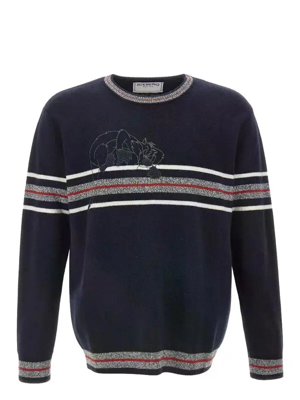 Iceberg Sylvester The Cat Striped Knit - Blue