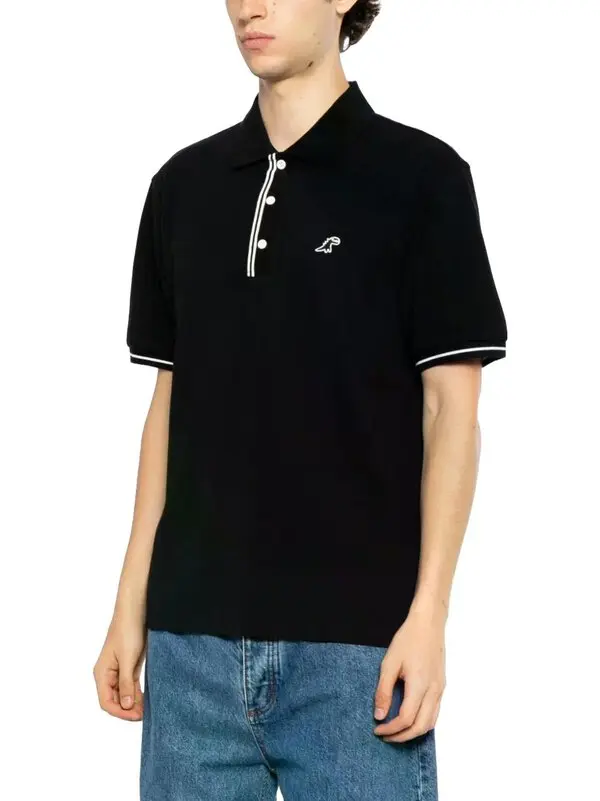 AGNES B. Logo-embroidered Polo Shirt - Black