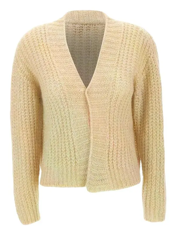 KAOS Sequined Open-knit Cardigan - Neutrals
