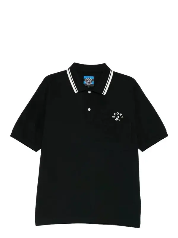 AGNES B. Logo-embroidered Polo Shirt - Black
