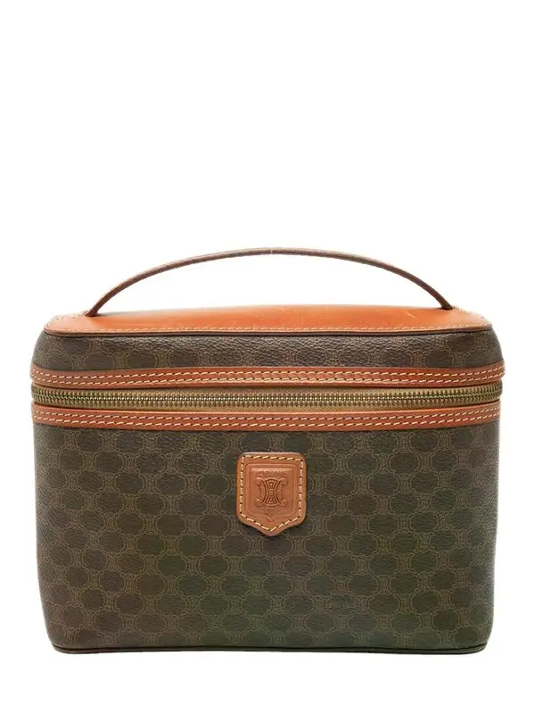 Celine Macadam Coated Canvas Vanity Bag - Brown