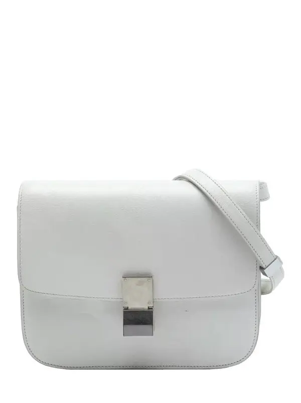 Celine Medium Calfskin Classic Box Crossbody Bag - White