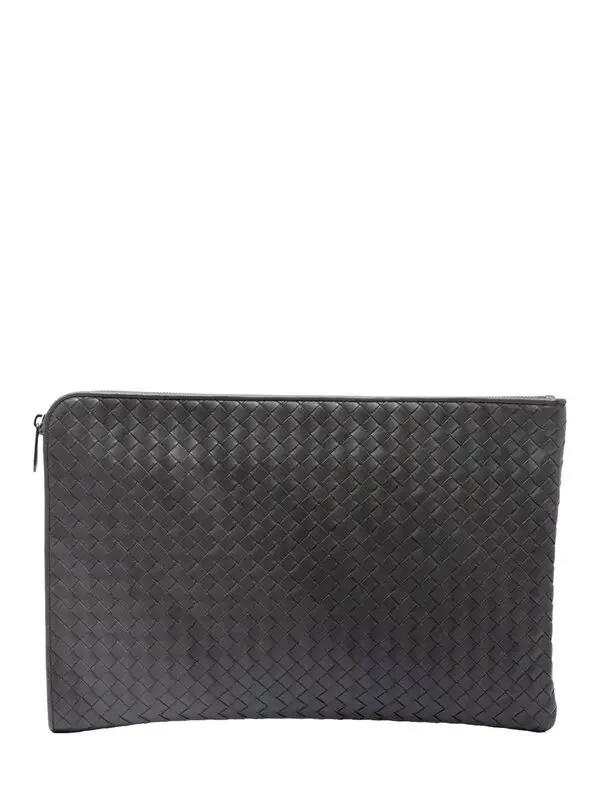 Bottega Veneta Nappa Intrecciato Clutch Bag - Grey