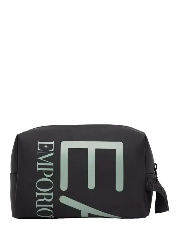 EA7 Logo-print Make Up Bag - Black