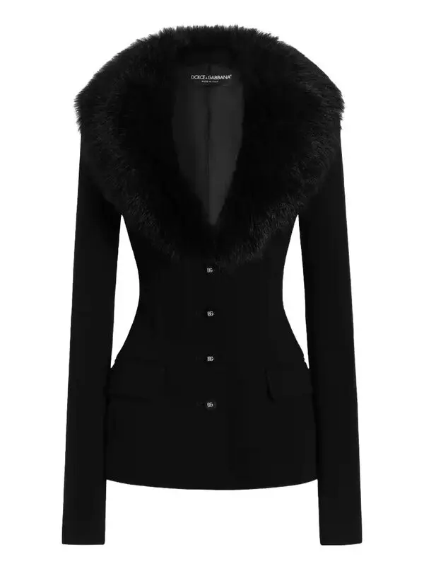 Dolce & Gabbana Single-breasted Wool Jacket - Black