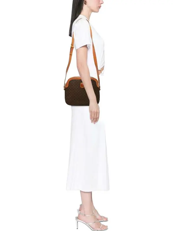 Celine 1995 Macadam Coated Canvas Crossbody Bag - Brown