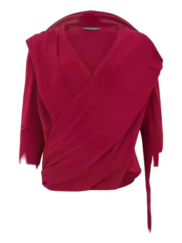 Alberta Ferretti Draped Asymmetric Blouse - Red