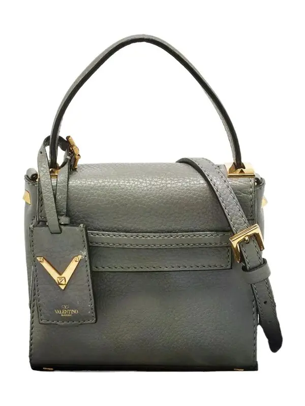 Valentino Garavani Mini Rockstud Leather Tote Bag - Grey