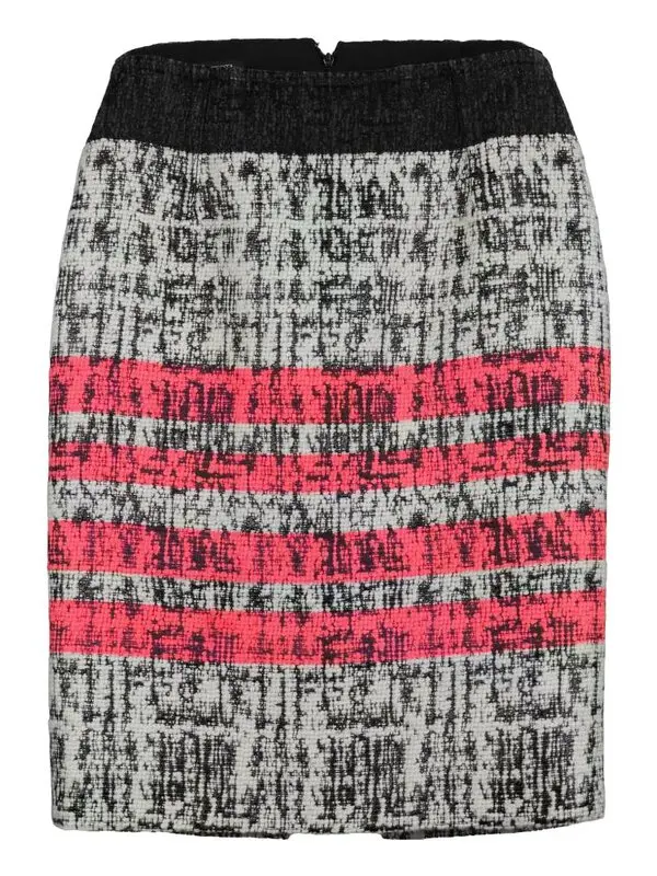 Giambattista Valli Tweed Striped Pencil Mini Skirt - Grey