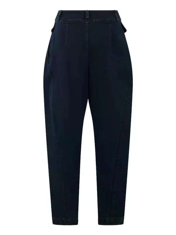 Alberta Ferretti Cropped Pleat-detail Trousers - Blue