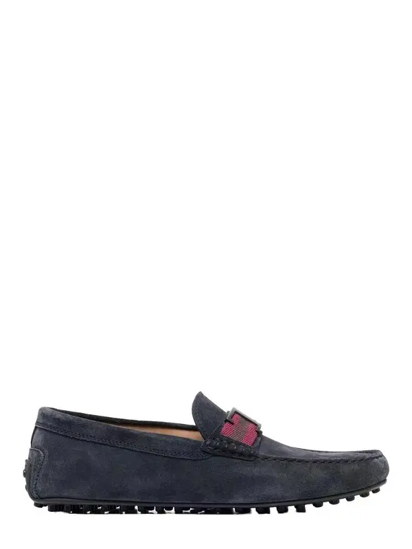 TOD'S T-logo Suede Loafers - Blue